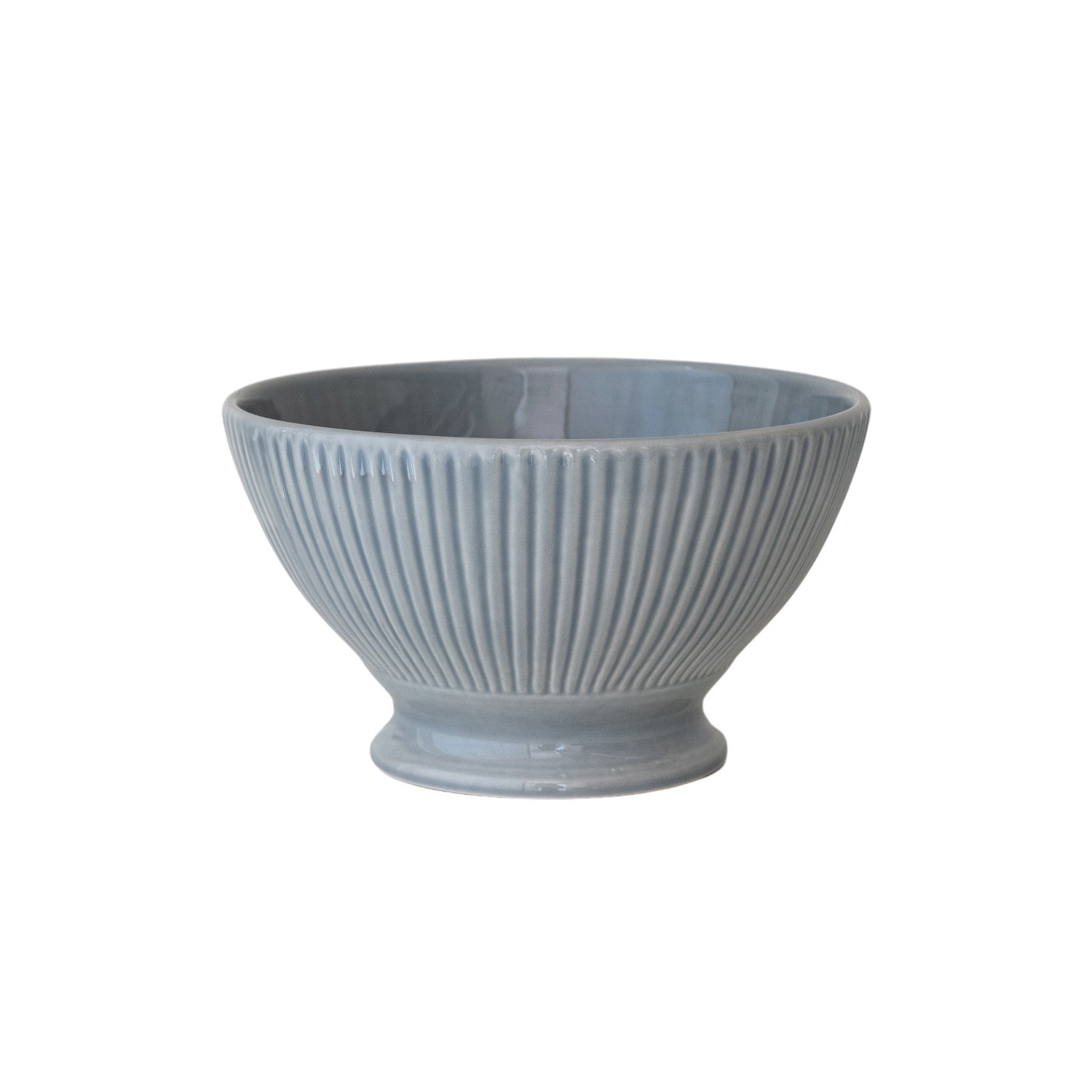 Stoneware Fluted Serving Bowl, Reactive Glaze – Lasting Impressions